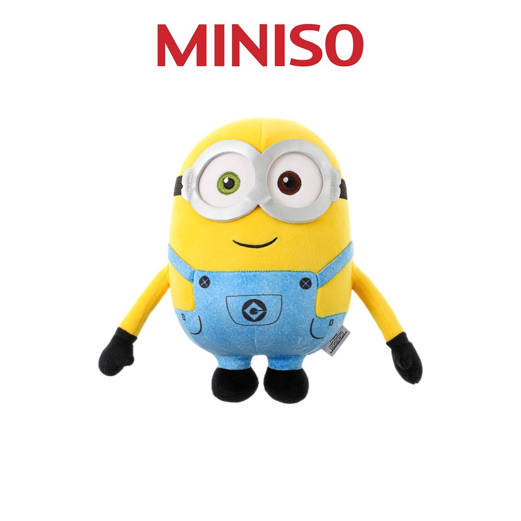 MINISO Minions Collection Plush Toy (Bob & Stewart) Yellow Big Eyes ...