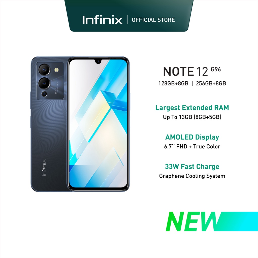 Infinix NOTE 12 G96 (128GB+8GB / 256GB+8GB) Extended RAM up to 13GB ...
