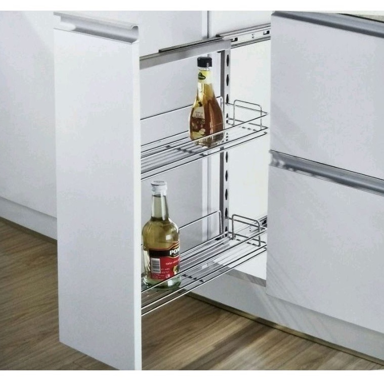 Buy 1 Free 1 - Steel Chrome Side Mounted Pull Out Basket for Kitchen ...