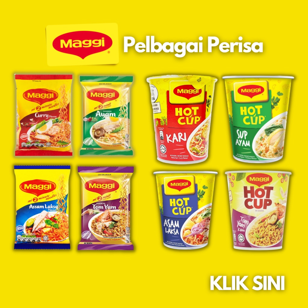 Maggi Cup Kari Ayam Tomyam Asam Laksa Maggie Meggi Cup | Shopee Malaysia