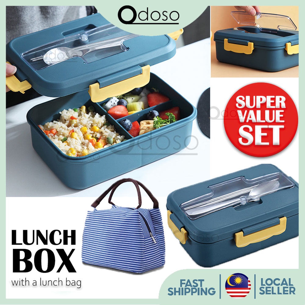 SUPER VALUE SET YM0895 Lunch Box with Keep Warm Pouch and Cutlery ...