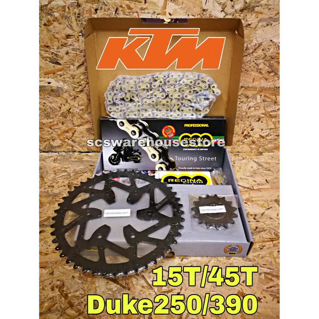 REGINA KTM Duke 250 RC250 Sprocket Chain Kit Set Rantai EMAS Spoket ...