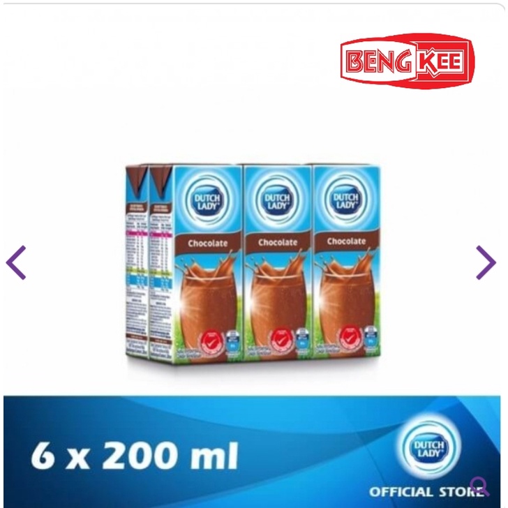 BENG KEE DUTCH LADY UHT PURE FARM CHOCOLATE MILK 6X200ML | Shopee Malaysia