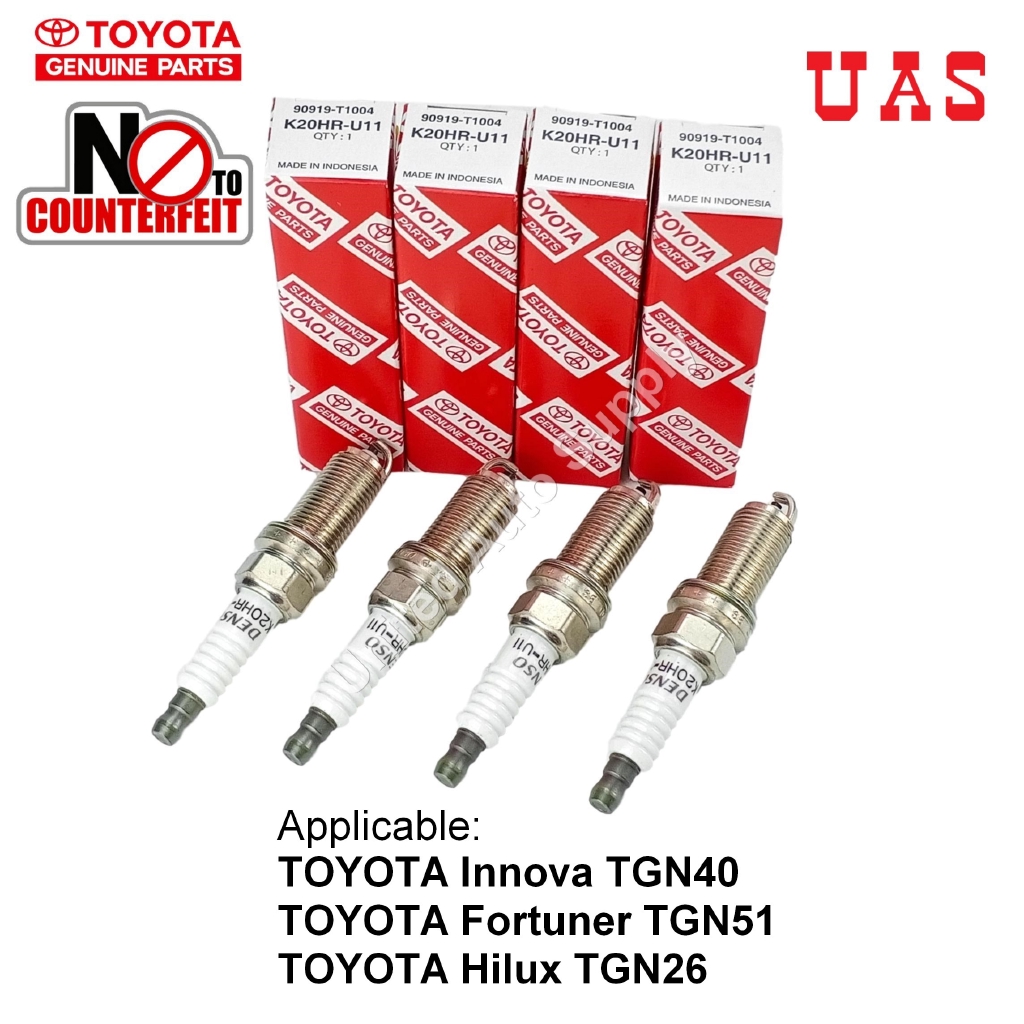 Toyota spark plug set 90919-t1004 k20hr-u11 for fortuner, innova, hilux ...