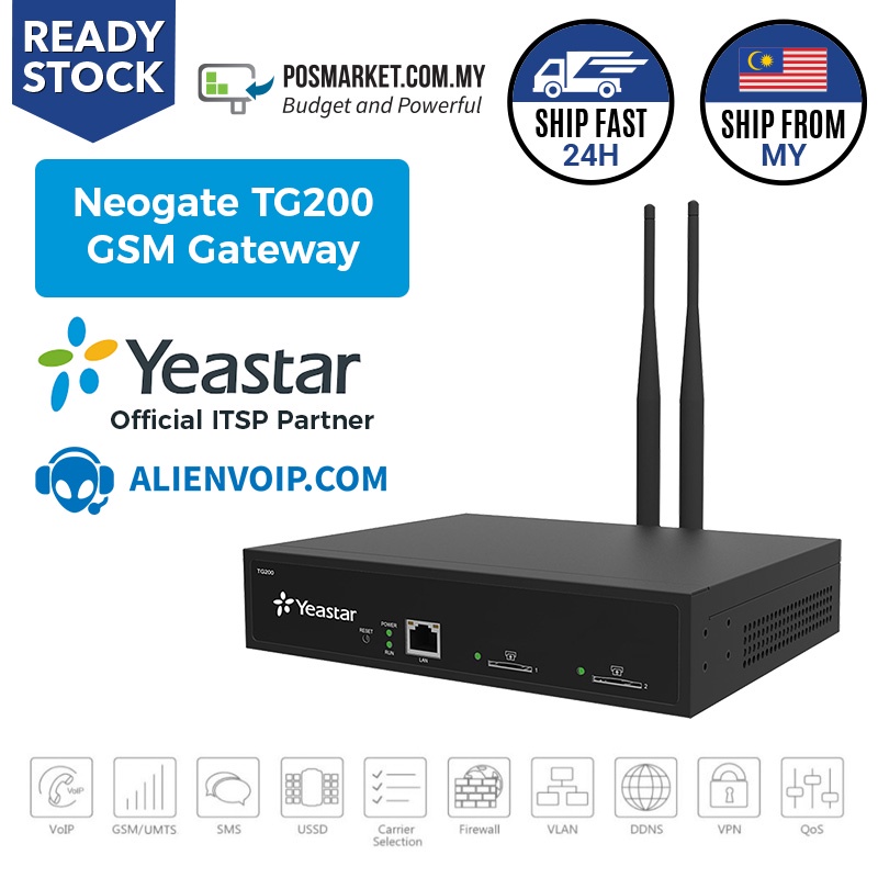 Yeastar NeoGate TG200 GSM Gateway Call Center System AlienVOIP Malaysia Ready Stock | Shopee ...
