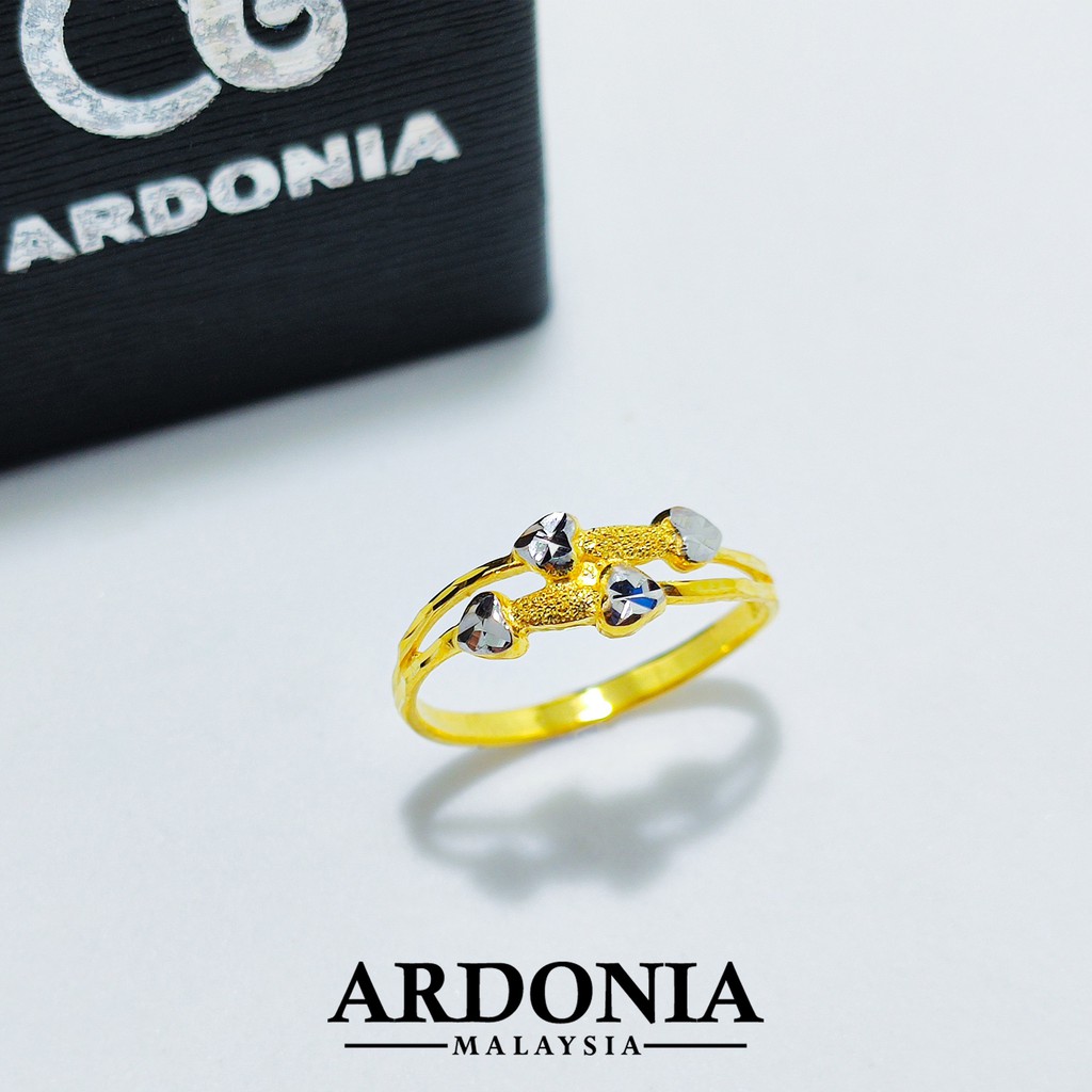 ARDONIA Cincin Love Dot Emas 375 (9K Gold / 375 Gold) | Shopee Malaysia