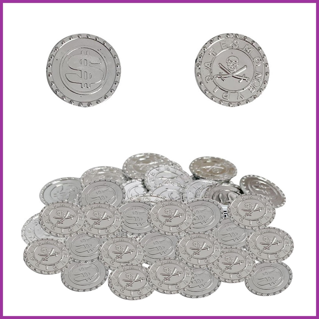 Pirate Treasure Hunt Coins Toys 100Pcs Kids Treasure Hunt Coins Metal ...