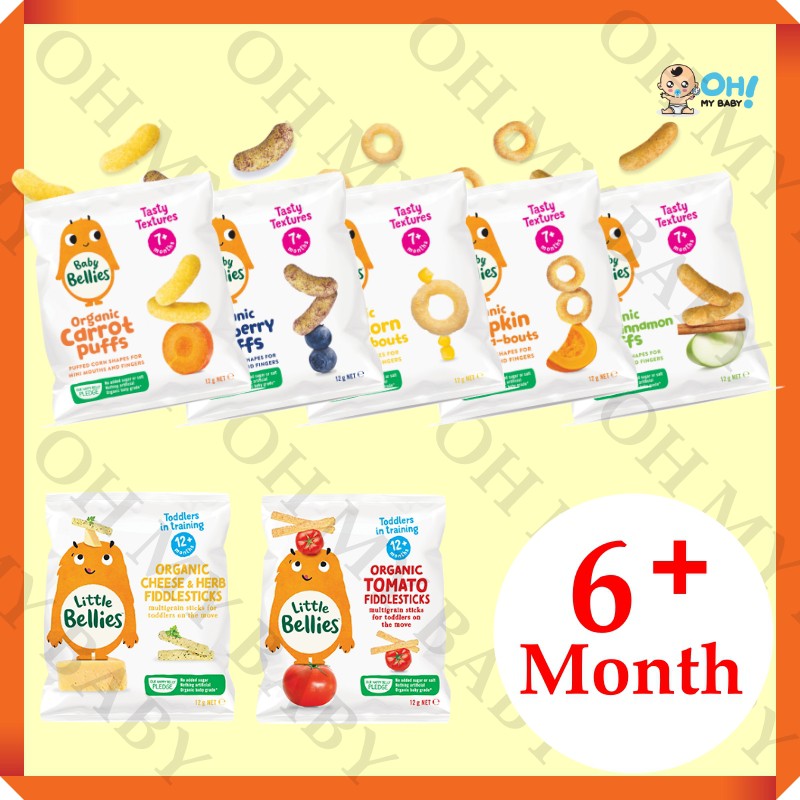 LITTLE BELLIES Organic Superfood Baby Snacks Fiddlesticks Rice Rusk ...