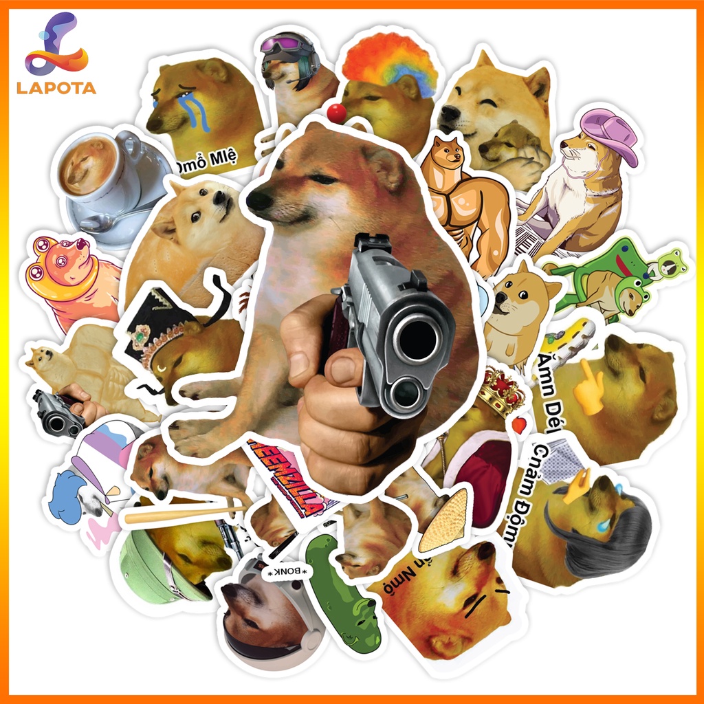 Set of 50 pieces Cheems meme Sticker, Sticker Cheems Waterproof, meme ...