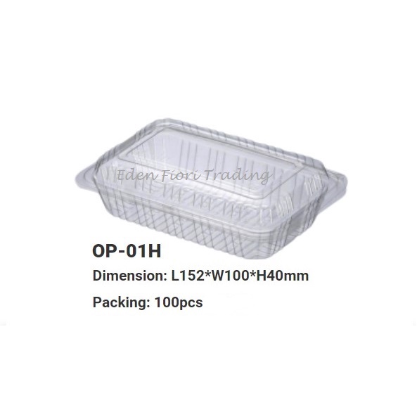 [100pcs] OPS -OP1H / OP-01H Clear Plastic Food Tray /Disposable Bakery ...