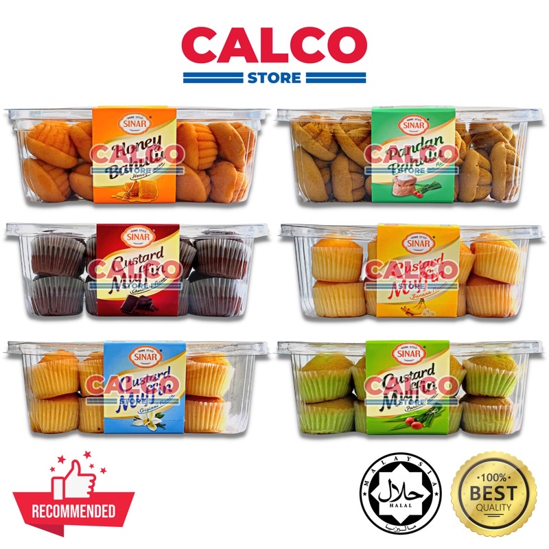 [CALCO] Sinar Custard Muffin Assorted Cake 160g / 220g Honey/Pandan ...