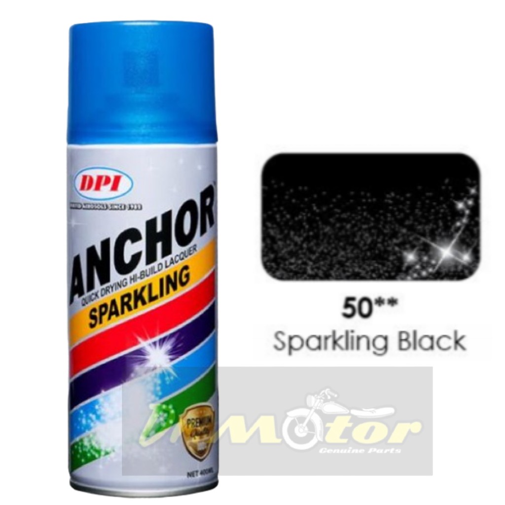 ANCHOR 50** 50 Sparkling Black Hitam Can Spray Paint 400ML Cat Spray ...