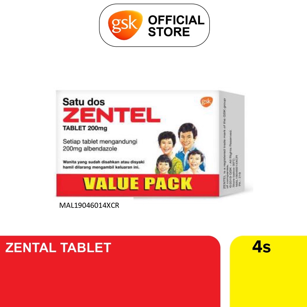 Zentel Tablet (200mg/4s) | Shopee Malaysia