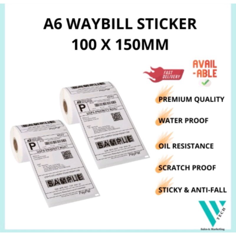 A6 WayBill Stickers (350 pcs) | Shopee Malaysia