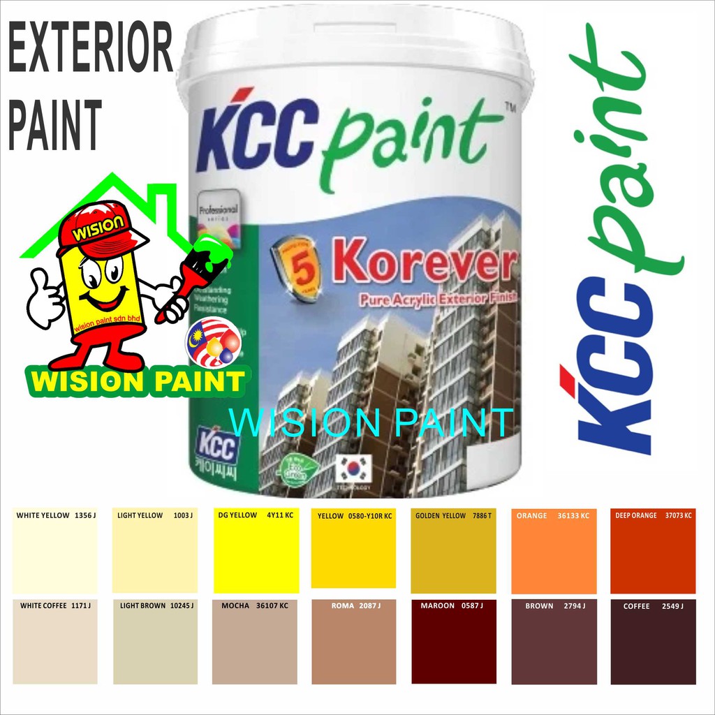 ( 1L ) KCC PAINT KOREVER PURE ACRYLIC EXTERIOR FINISH 5 YEARS KOREA PAINT FUNGUS ALGAE ...