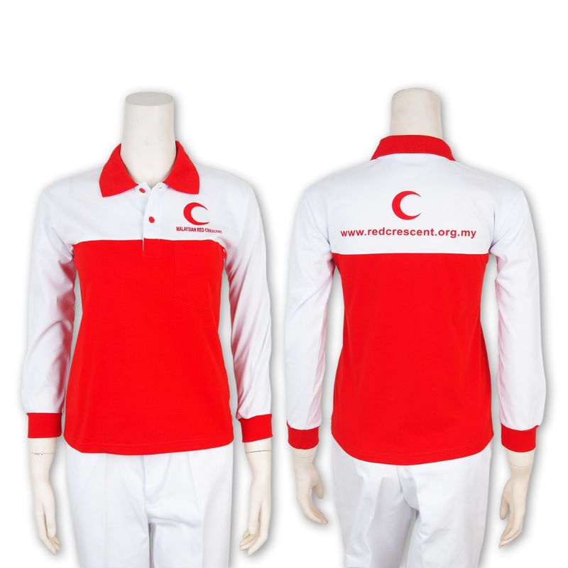 Tshirt PBSM Persatuan Bulan Sabit Merah Baju Lengan Panjang Kokurikulum ...