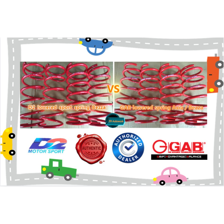 GAB or D2 Lowered Sport Spring Kancil Kenari Kelisa MYVI AXIA BEZZA ...