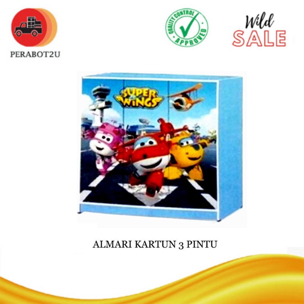 EL Almari Kartun 3 Pintu / Cartoon Wardrobe / Almari Kanak-Kanak ...