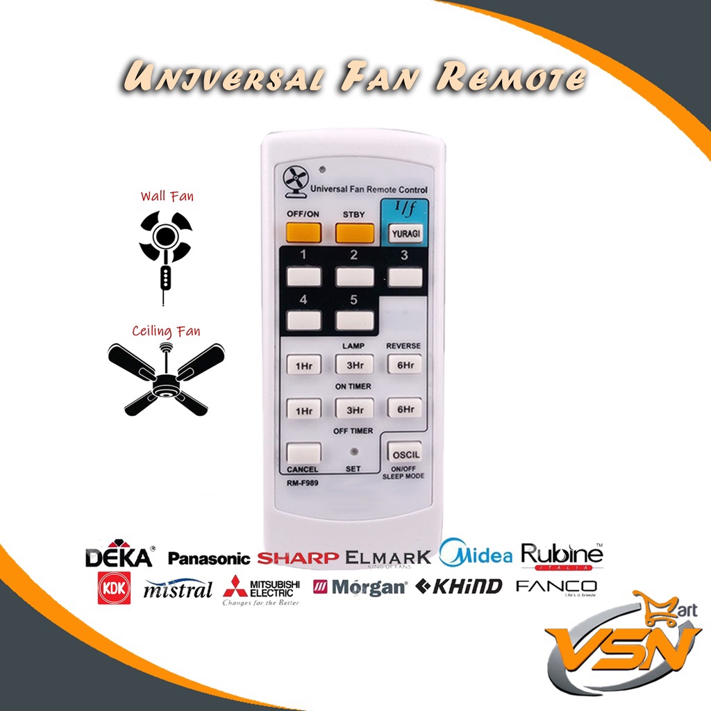 Universal Fan Remote Control For Brand KDK,PANASONIC, ELMAK, WINTER ...