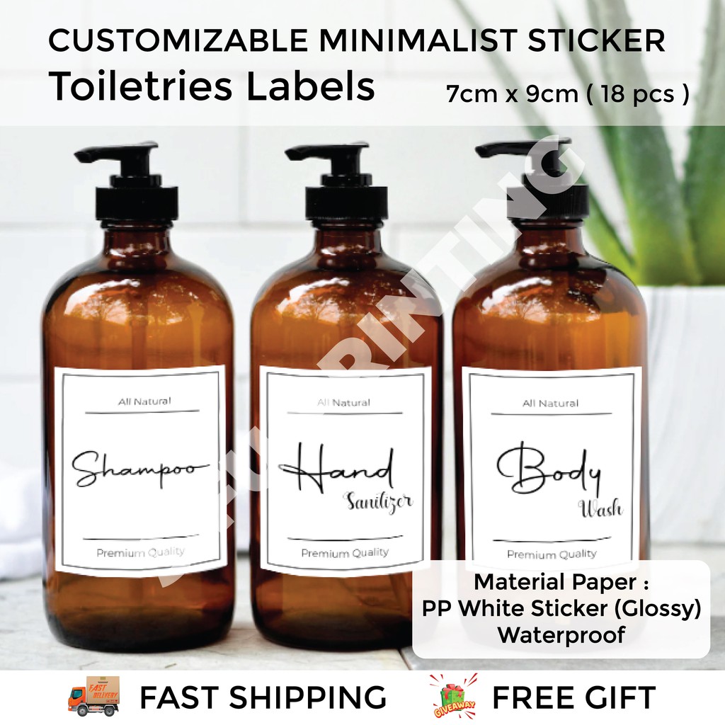 18 PCS Minimalist Toiletries Labels | Waterproof Detergent & Laundry ...