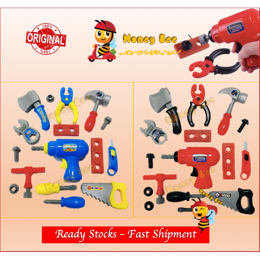 Pretend Play Tools Set Carpenter Toy Workshop Build Repair Tool Kit ...