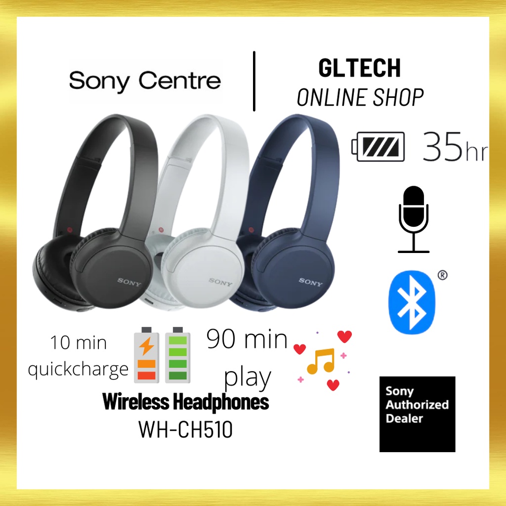 Sony [WH-CH510] Wireless On-Ear Bluetooth Headphones with Swivel design ...