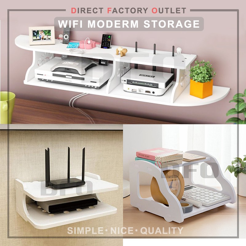 DFO Router DVD Player TV Rack Set-Top Box Floating Storage Shelf Wall ...
