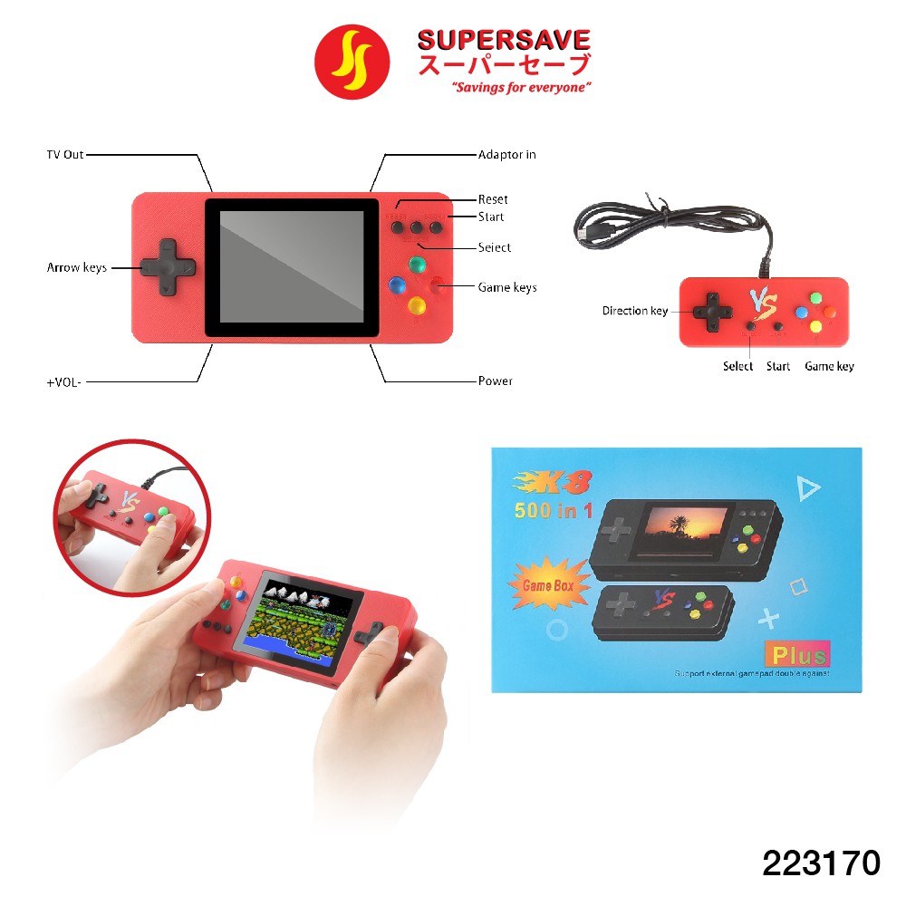 SUPERSAVE 500 In 1 Mini Handheld Console Mini Game Box | Shopee Malaysia