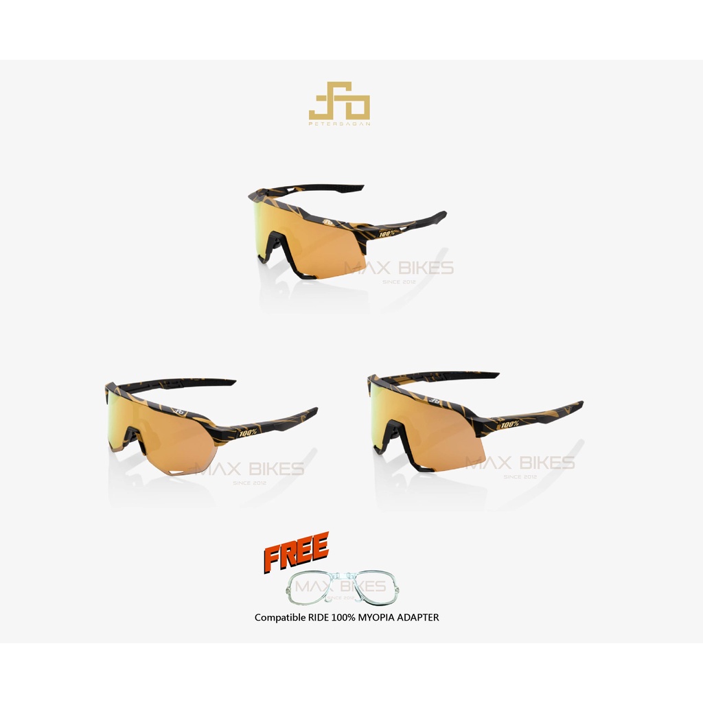 Ride 100% Peter Sagan LE Metallic Gold Flake HiPER Gold Mirror Lens ...