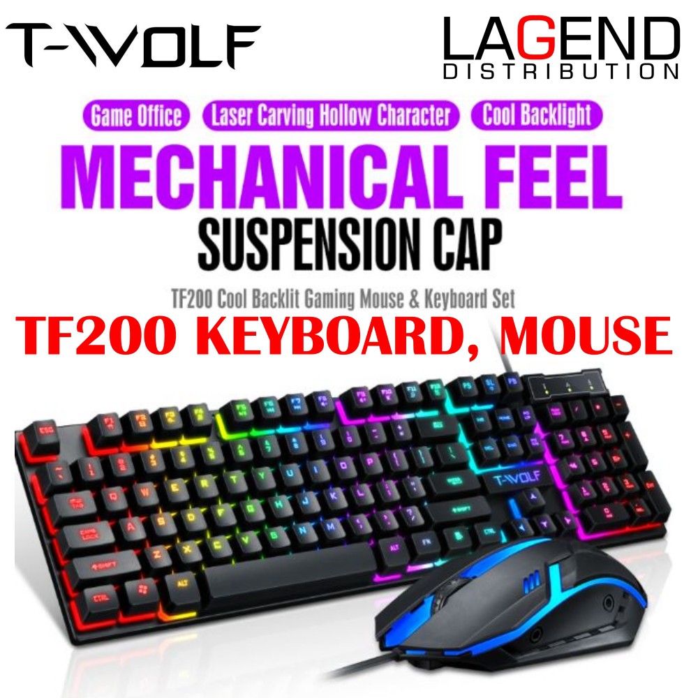 T-WOLF GAMING KEYBOARD TF200 T20 TF230 GTX3000 G21 WIRED USB LED GAMING ...
