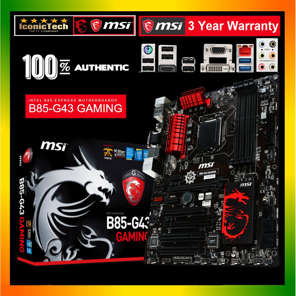 MSI B85-G43 Gaming LGA 1150 Intel 4th Gen Motherboard (Brand New ...