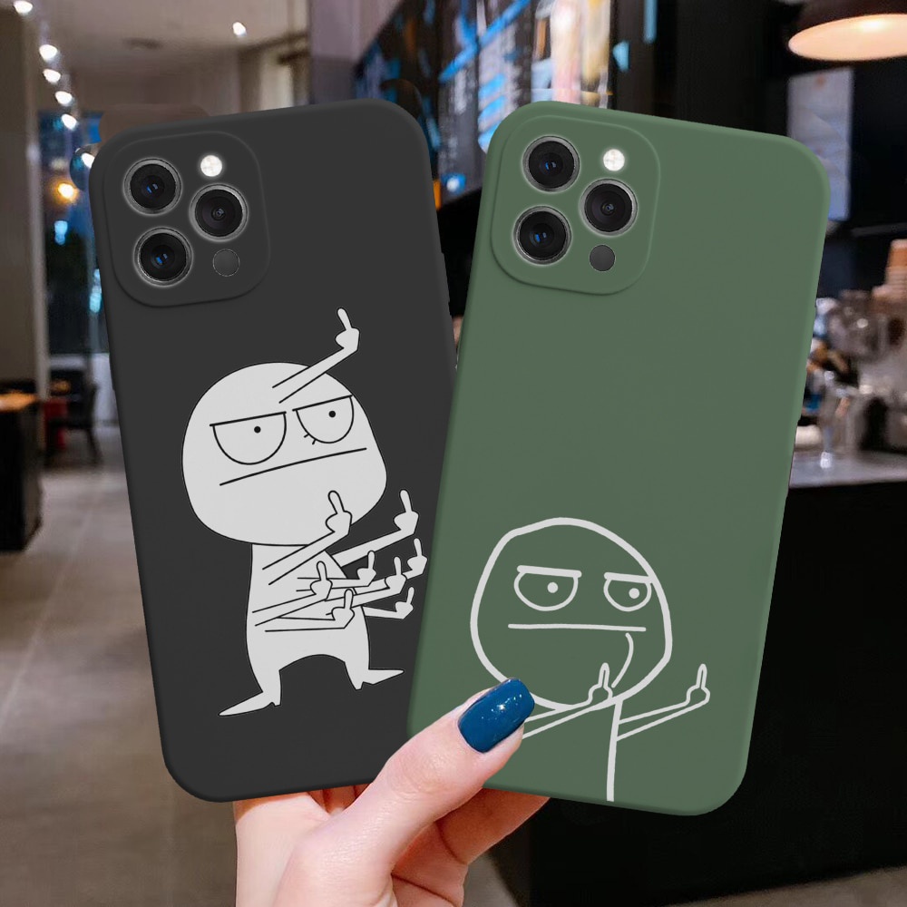 Funny Man Phone Case For iPhone 12 7 8 6 6s Plus X XR XS Max Middle ...