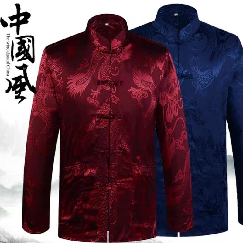 Men Samfu Traditional Costume Dragon Samfu Plus Size Chinese New Year ...