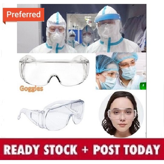 Anti Virus Safety and Lab Medical Glasses Clear Eye Protection Goggles ...