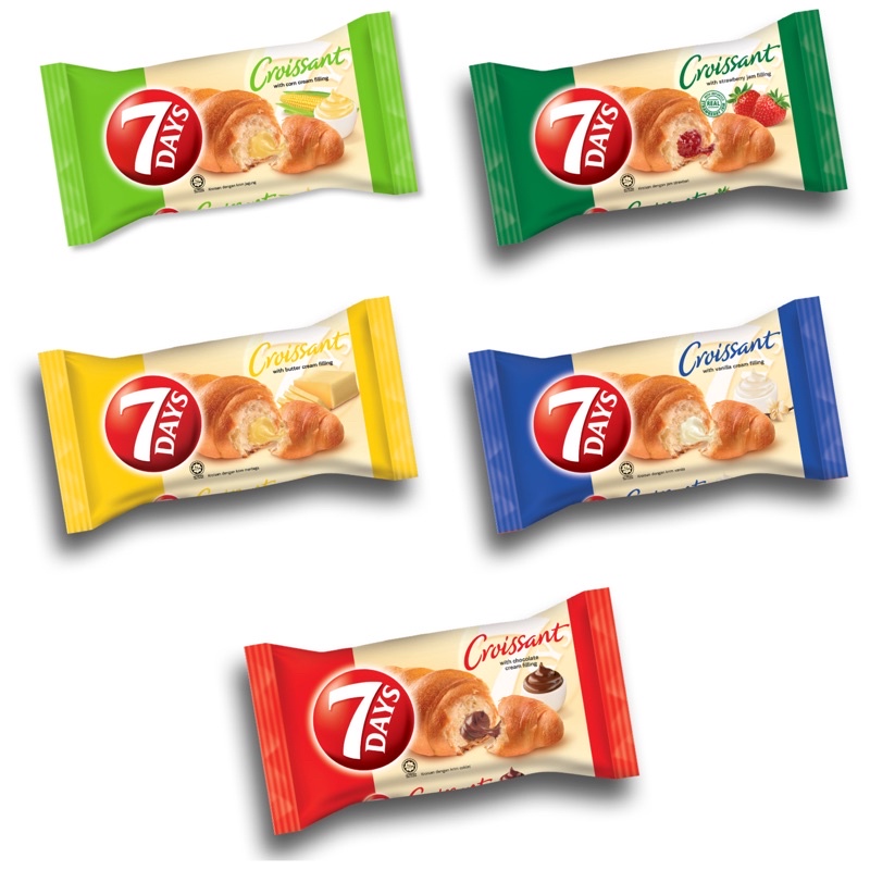 7 Days Croissant with Chocolate / Vanilla / Butter / Corn / Strawberry ...