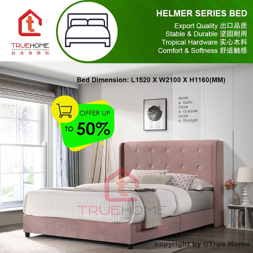 True Home Katil Queen Dengan Katil King Fabric Bedframe | Shopee Malaysia