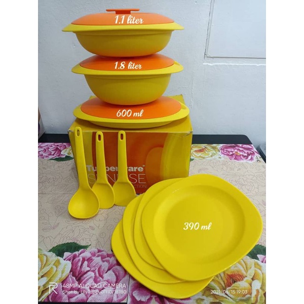 Tupperware Sunrise Blossom Bekas Lauk Warna Kuning Limited | Shopee ...