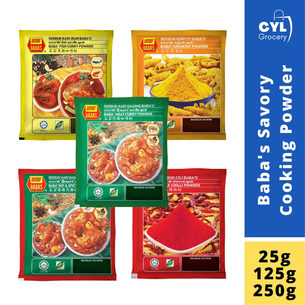 Babas | Baba's Rempah Kari Ayam Daging | Kari Ikan | Serbuk Cili ...