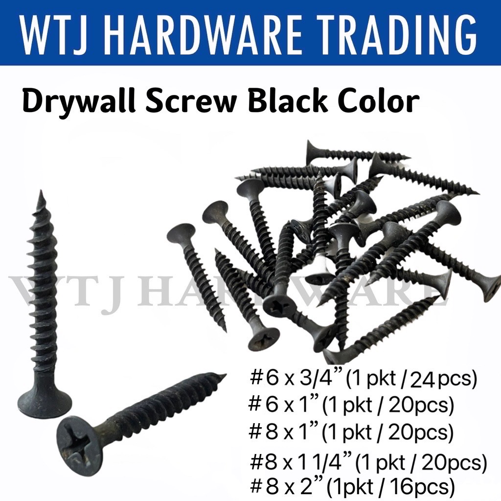 Black Drywall Screws / Black Screw Driving Counter Sunk Flat Head ...