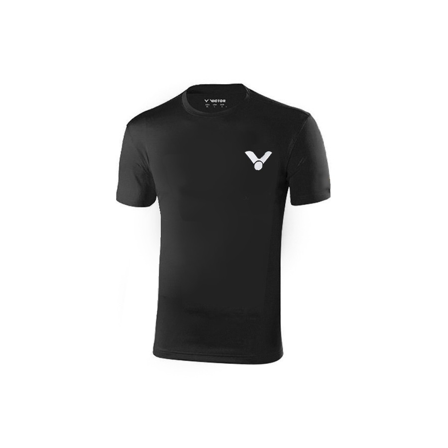VICTOR Plain Logo Black - Perfect-DRY/Dry Fit Badminton Jersey | Shopee ...