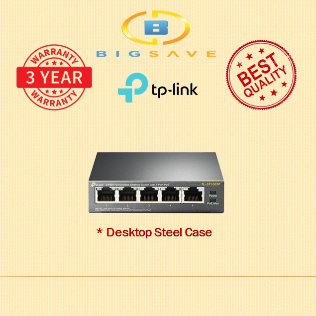 Tp-link tl-sf1005p 5 port 10/100 mbps desktop switch with 4 port poe ...