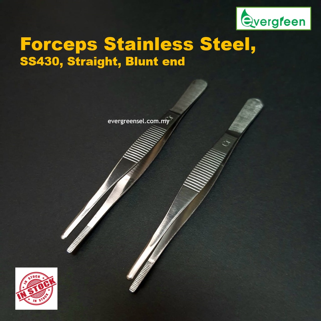 Forceps, Stainless Steel, Blunt, Straight ( various size ) | Shopee ...