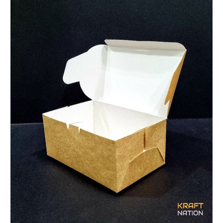 [ECO] 50 PCS Paper Cake Box / Tart Box / Kuih Muih / Paper Lunch Box ...