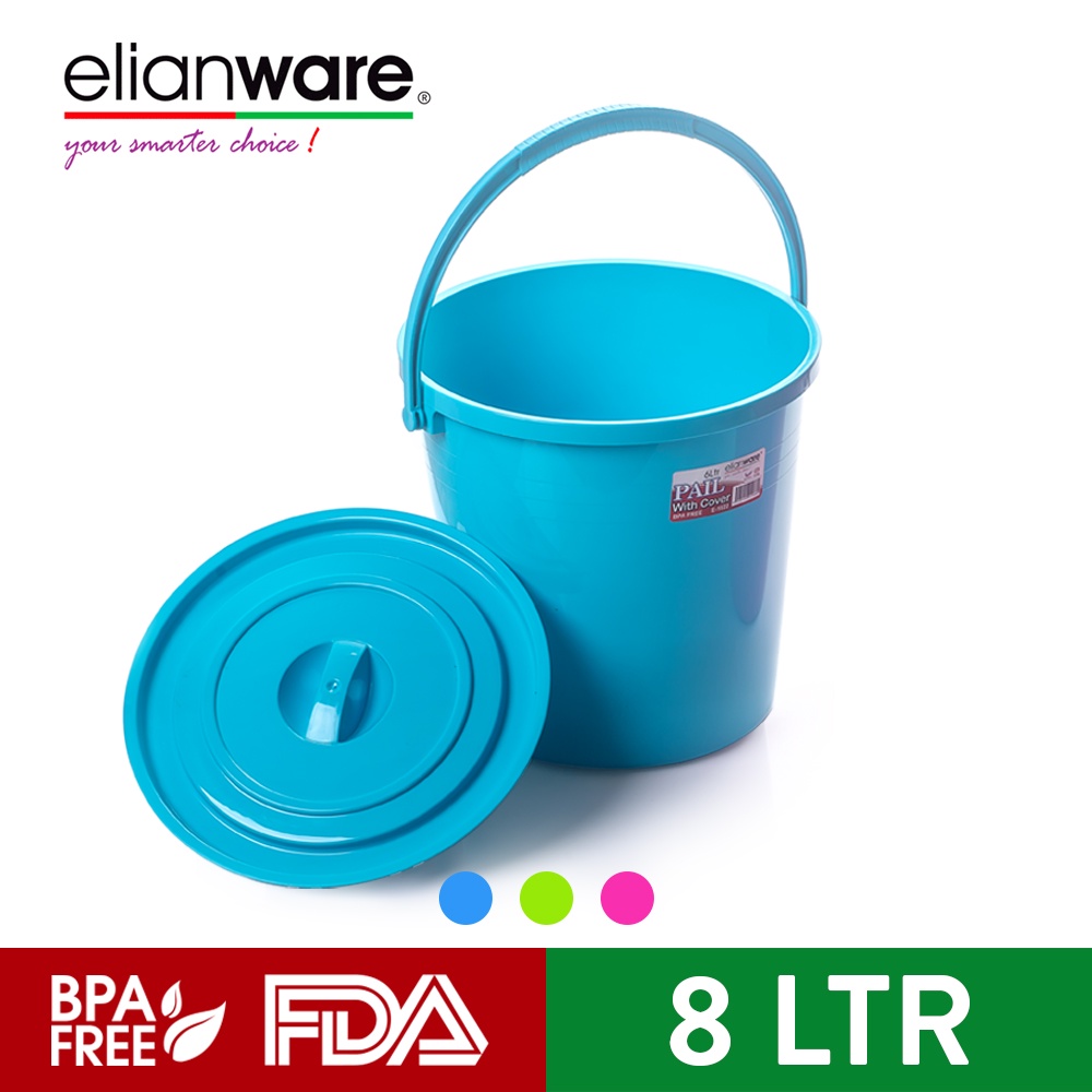 Elianware 4 ltr/ 6ltr / 8 ltr Water Pail Tong Air Baldi with Cover ...