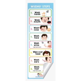 Sticker Wudhu l Sticker Wuduk l Waterproof Sticker l Belajar Ambil ...