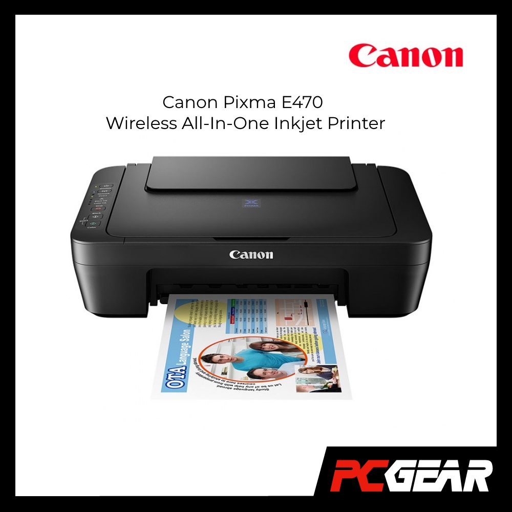Canon Pixma E470 Wireless All-In-One Inkjet Printer (Print/Scan/Copy ...