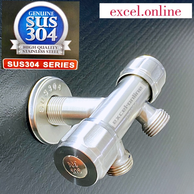 SUS304 STAINLESS STEEL QUATER TURN TWO WAY ANGLE STOP VALVE/ 2 WAY TAP ...