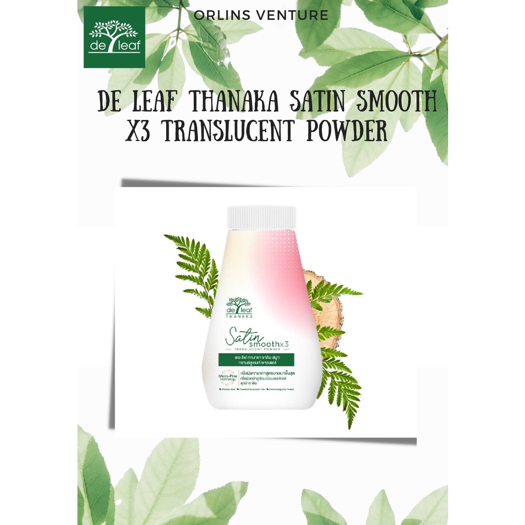 De Leaf Thanaka Satin Smooth x3 Translucent Powder 30g | Shopee Malaysia