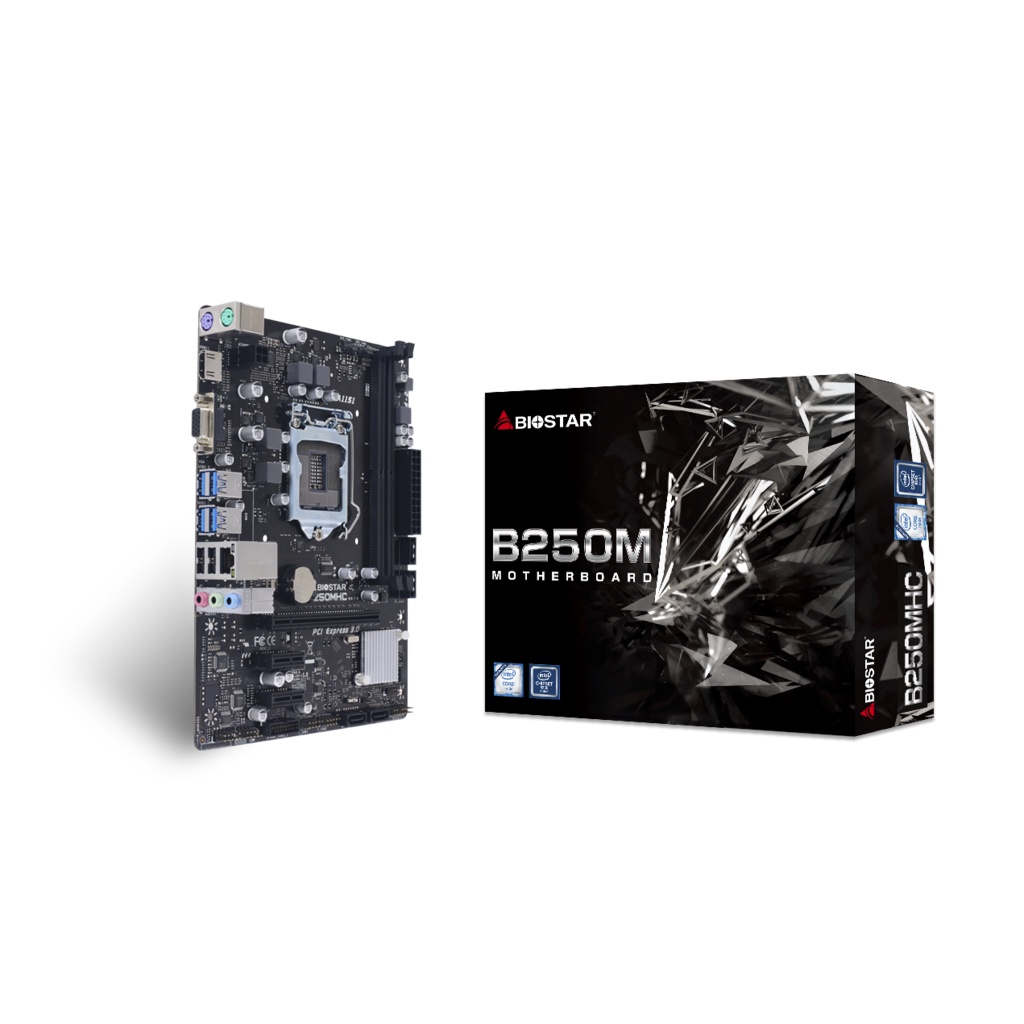 BIOSTAR B250MHC SOCKET 1151 MOTHERBOARD B250M SUPPORT INTEL 6TH 7TH GEN ...