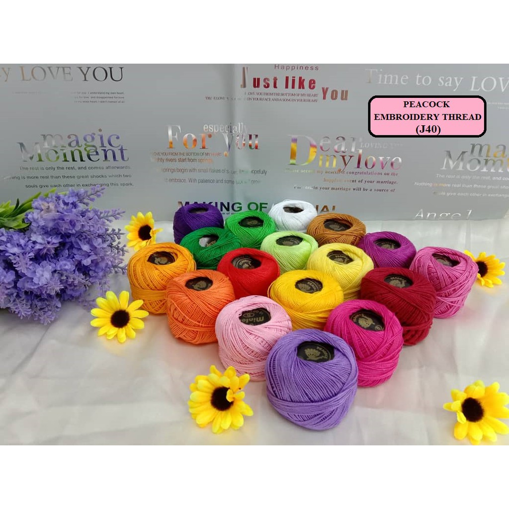 PEACOCK EMBROIDERY THREAD (PLAIN COLOUR) | Shopee Malaysia